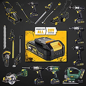 TECCPO 20V MAX 2.0 Ah Lithium Ion Battery Pack, Rechargeable Replacement Battery, for All 20V TECCPO & POPOMAN Cordless Power Tools