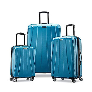 Samsonite Centric 2 Hardside Expandable Luggage with Spinners, Caribbean Blue, Checked-Medium 24-Inch