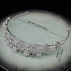 Rhinestone Crystal Tiaras and Crowns Headband For Women Birthday Pageant Wedding Prom Princess Crown (A-003 Silver)