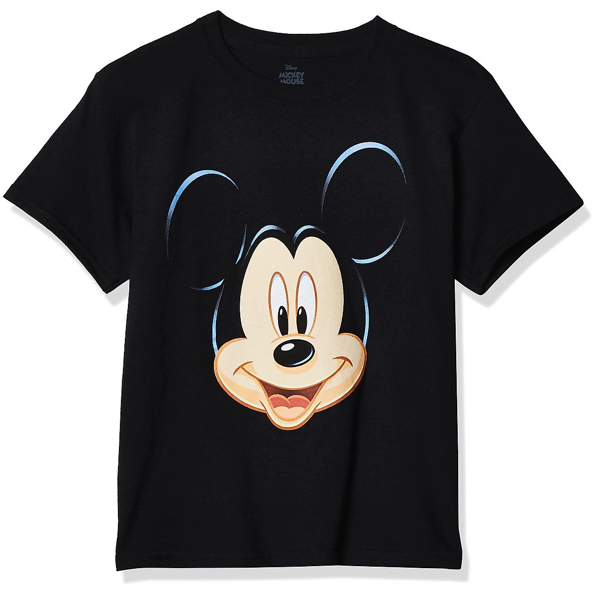 Disney boys Mickey Mouse Face Tee T Shirt, Black(01), 10-12 Years US