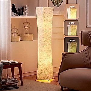 LEONC Design 65'' Creative LED Floor Lamp, Softlighting Minimalist Modern Contemporary with Fabric Shade & 2 Bulbs Floor Lamps for Living Room Bedroom Warm Atmosphere(Tyvek Dupont 10 x 10 x 65 inch)