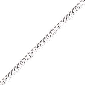 TOUSIATTAR 14K Two Tone Gold Curb Light White Pave Chain - Strong Italian Necklace - Nice Shiny Link Flawless Jewelry Gift for Women and Men-Available 16 to 32 Inches LENGTH (22, White 2.6MM Wide)