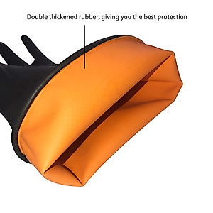 HHPROTECT Chemical Resistant Gloves,Waterproof Reusable Cleaning Rubber Glove 1Pair