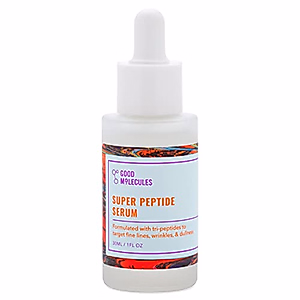 Good Molecules Super Peptide Serum 30ml/1oz - Anti-aging Facial Serum with Peptides and Copper Tripeptides to Brighten, Plump, Firm, Minimize Fine Lines, Wrinkles - Water-Based Skin Care For Face