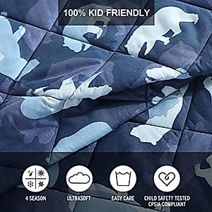 Eddie Bauer - Full Size Quilt Set, Reversible Kids Bedding with Matching Shams, Ideal for Toddler Bedding Set (Camp Camo Navy, Full)