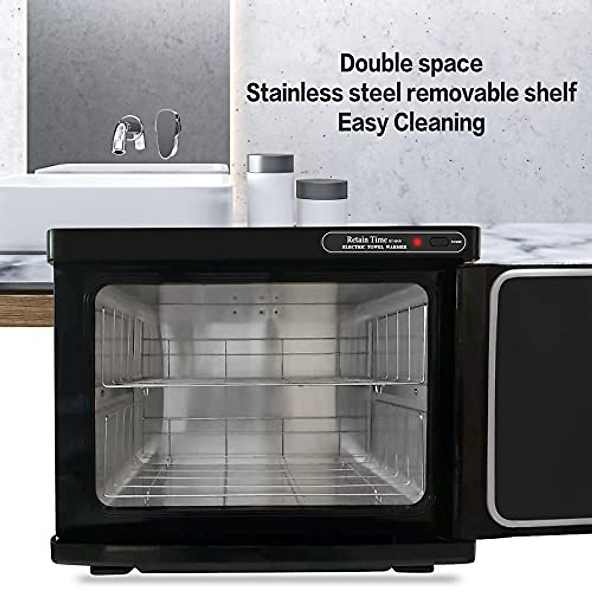 18L Professional Towel Warmer, Large Hot Towel Warmer, The RetainTime Towel Warmer is Suitable for Salons, Beauty, Spas, Pedicures and Other Professional Stores.(Black Towel Warmer)