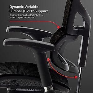 X-Chair X1 High End Task Chair, Black Flex Mesh with Headrest - Ergonomic Office Seat/Dynamic Variable Lumbar Support/Highly Adjustable/Relaxed Recline/Perfect for Office or Home Desk