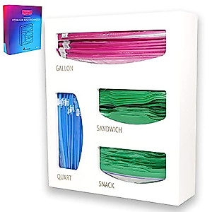 SUTTREE Colossal Coordinator White Bamboo Plastic Bag Organizer for Drawer – Holds All Slider Sandwich Bags