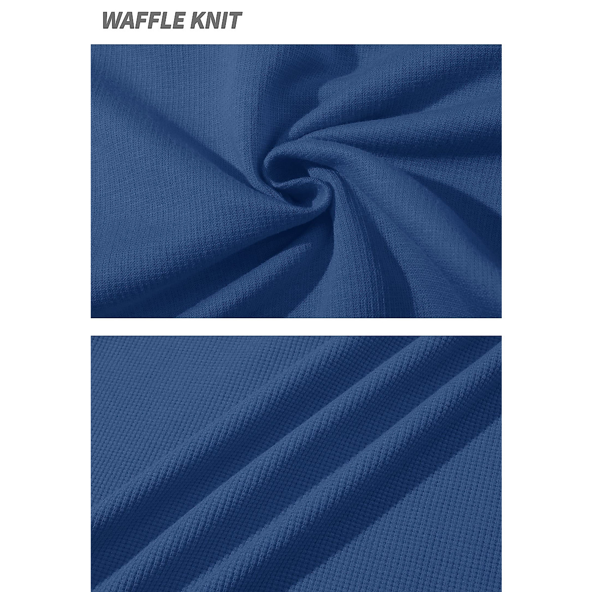 TACVASEN Mens Shirts Crew Neck Sweatshirt for Mens Fashion Pullover Cotton Long Sleeve Soft Lightweight Casual Waffle Knit Crewneck Sweatshirts Blue Grey 2XL