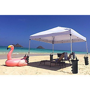 CACTIYE Canopy Weight Bags for Pop up Canopy Tent, Sand Bags Leg Weights for Instant Outdoor Sun Shelter Canopy Legs, 4-Pack (Bags Only, Sand Not Included) (Round-4PCS-7.9x19.7 INCH, Black)