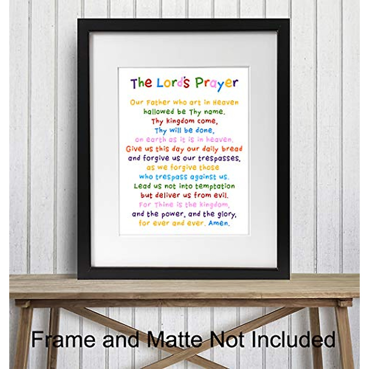 Lords Prayer Wall Art - Religious Bible Study Scripture Decor for Church, Sunday School Classroom, Baby, Girls Room, Toddler, Boys Bedroom, Nursery - Blessed Christian Gift for Daughter, Son, Kids