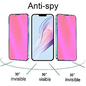 BWEDXEZ 2 Pack Anti-Blue Privacy Tempered Glass Suit for iPhone 11/iPhone XR Mirror Anti-Spy Screen Protector Anti-Peeping Film Electroplated Gradient Colorful
