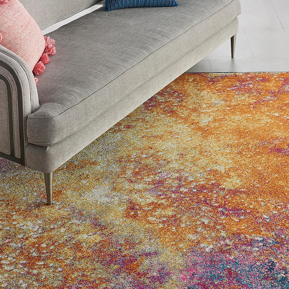 Nourison Passion Sunburst 6'7'' x 9'6'' Area--Rug, Modern, Abstract, Easy--Cleaning, Non Shedding, Bed Room, Living Room, Dining Room, Kitchen, (7' x 10')