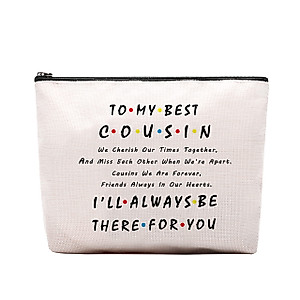 CEASQVAA Gifts for Cousin Funny Makeup Bag Cousin Gifts For Women Friend Travel Makeup Pouch