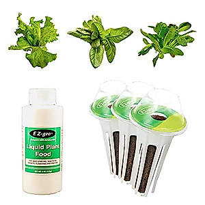 EZ-gro Heirloom Salad Greens Seed Pod Kit (3 Pod) - Compatible with Aerogarden Seed Pod Kit - Pre-Seeded Seed Pods for Hydroponic Garden - 4 oz Hydroponic Nutrients for Smart Garden