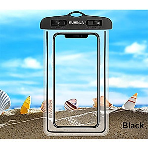 2-Pack Waterproof Phone Pouch, Universal Waterproof Phone Case, IPX8 Dry Bag Underwater with Lanyard for iPhone 13 12 11 Pro Max Samsung S21 S10 etc. up to 7.5 inch (Fluorescent Black)