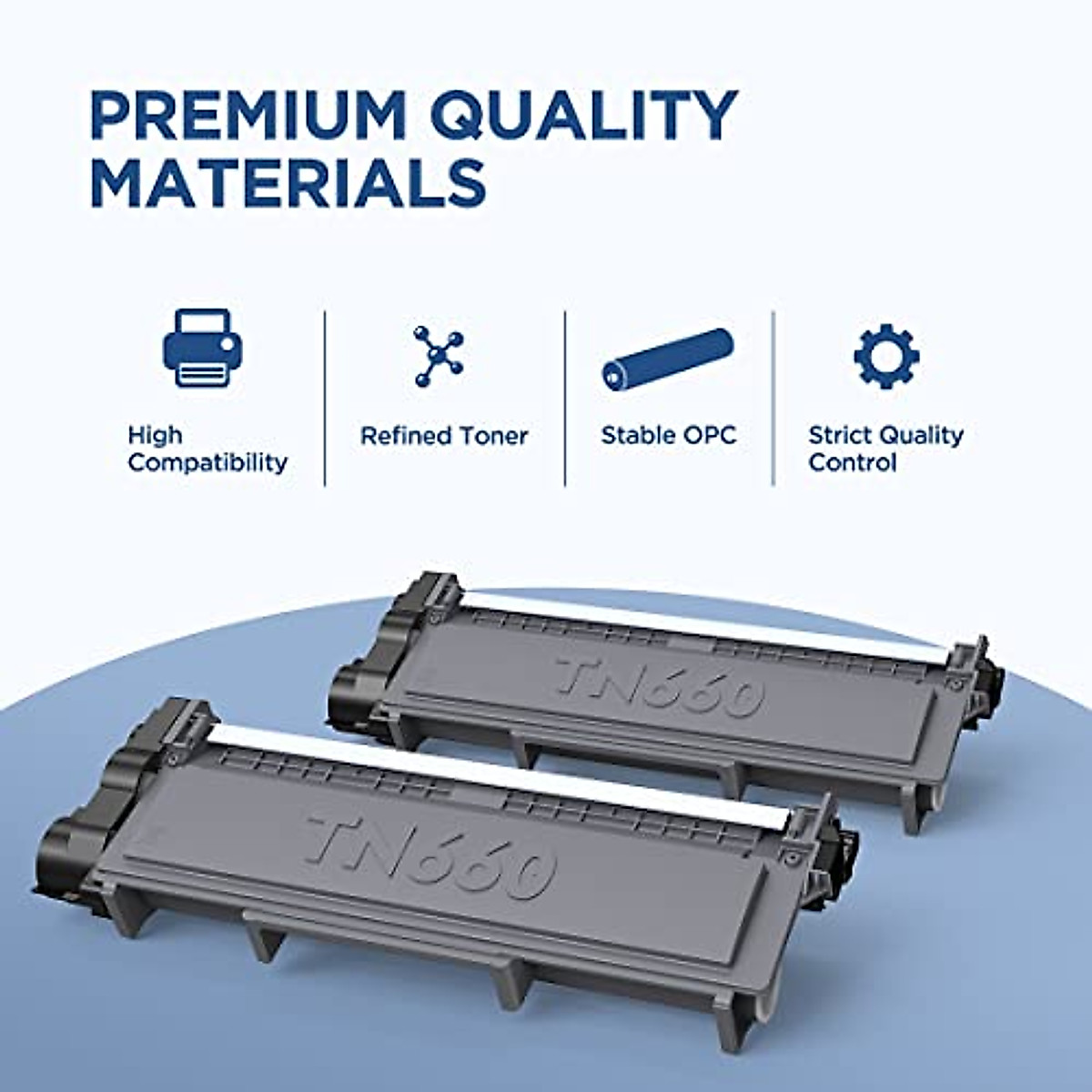 Twin Pack TN660 2PK Replacement for Brother TN660 TN630 High Yield Toner Cartridge, for HL-L2300D HL-L2340DW HL-L2380DW DCP-L2520DW DCP-L2540DW MFC-L2720DW MFC-L2700DW MFC-L2740DW (Black, 2 Pack)