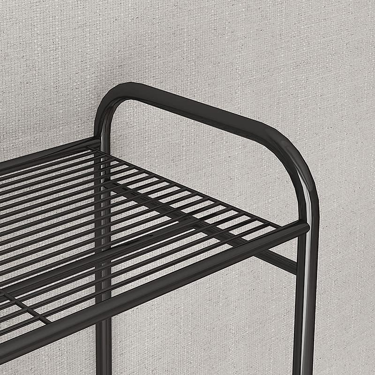 Nyehiret Metal Free-Standing Garment Rack，Storage Organizer for Bedroom Clothes Garment Rack with Shelves，Hanging Rod and Storage Box, Black