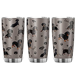 WmhrYpzhL Dachshund Travel Mug Dog Coffee Cup Stainless Steel Insulation Tumbler with Lid For Home Office School Outdoor Gifts Dachshund