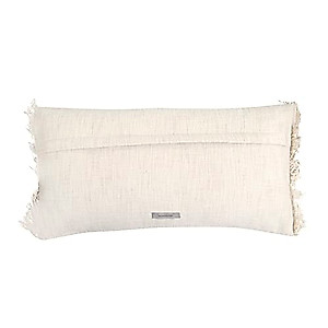 Bloomingville Rectangle Cotton Pillow with Embroidery & Fringe, Multicolored