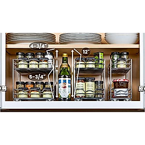 HOLDN’ STORAGE Spice Rack Organizer for Cabinet, Heavy Duty - Pull Out Spice Rack 5 Year Warranty - Spice Organization 4-1/2"Wx10-3/8 Dx8-7/8 H - Spice Racks for Inside Cabinets & Pantry Closet