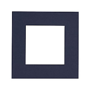 15x15 Mat Bevel Cut for 11x11 Photos - Precut Navy Blue Square Shaped Photo Mat Board Opening - Acid Free Matte to Protect Your Pictures - Bevel Cut for Family Photos, Pack of 1 Matboard Show Kit With