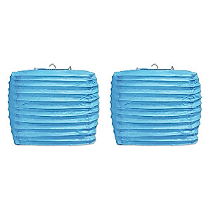 Beistle 2 Piece 8" Square Paper Lanterns, Turquoise
