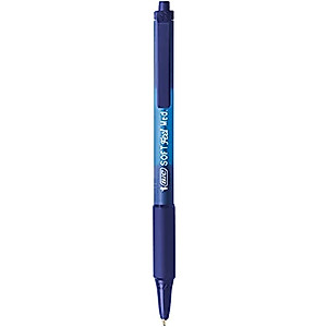 BIC Soft Feel Retractable Ballpoint Pen, Medium Point, Blue, 12-Count