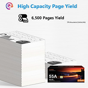 55A Black Toner Cartridge with Chip (2-Pack) | Replacement for HP 55A Works with Laser Enterprise 500 MFP M525 Series, Laser Enterprise P3015 Series, Laser Pro MFP M521 Series Printer Ink | CE255A-2PK