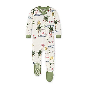 Burt's Bees Baby Baby Sleeper Family Jammies Matching Organic Cotton Pajamas, Tropical Holiday, 3 Months