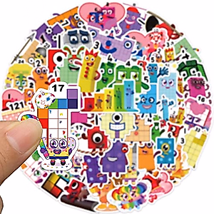 52PCS Numberblocks Stickers for Laptop and computer, Digital building blocks for children's enlightenment Waterproof Vinyl Stickers for Water Bottle Skateboard Guita Car Bumper Luggage,Cartoon Art Graffiti Decals for Kids Girls Teens Adults (Enlightenment