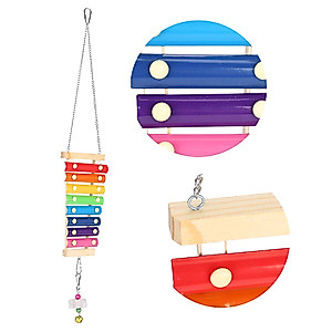 Wooden Xylophone, Hen Suspended Xylophone, A Beautiful Sound Bright Colors Crisp Sound for Chickens Parrots Lawn Yards