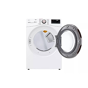 LG 7.4 Cubic Feet Ultra Large Capacity Smart Wi-Fi Enabled Front Load Gas Dryer with TurboSteam Technology and Built-In Intelligence (White)