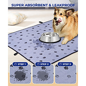 Fostanfly Washable Pee Pads for Dogs, 2 Pack 28''*34'' Large Ultra-Absorbent and Leak-Proof Reusable Potty Training Pads Puppy Pads Dog Pee Pads for Dogs and Cats of Add 8 Lanyards