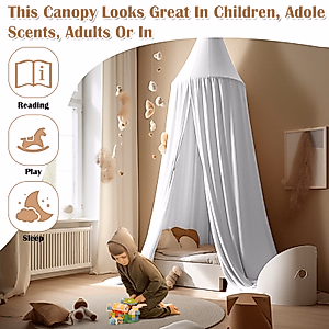 Sublaga Wihte Canopy, Princess Bedroom Decor, Canopy for Girls Room, Room Decorations for Girls, Girls Canopy for Bed, Soft Smooth Playing Tent Canopy Girls Room Decoration Princess Castle