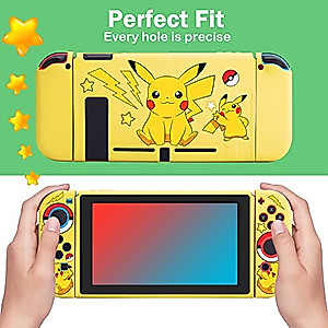 Xcitifun Designed for Nintendo Switch Case Switch Joy-Con TPU Cases for Girls Boys Kids Cute Kawaii Cartoon Character Protective Shell Compatible with Nintendo Switch Controller Cover - Yellow Mouse