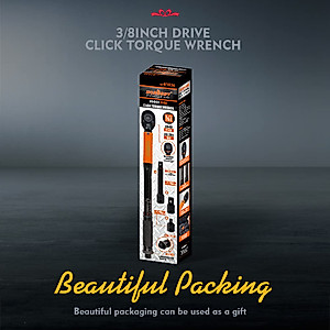 HORUSDY 3/8-Inch Drive Click Torque Wrench, 10-80 Ft-Lb, Quick Release Ratchets, Black