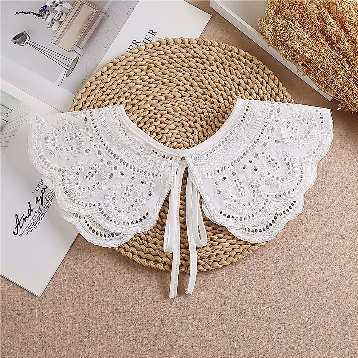 YAKEFJ Casual Decorative False Collar Detachable Dickey Collar Blouse Collar Fake Collar for Women White