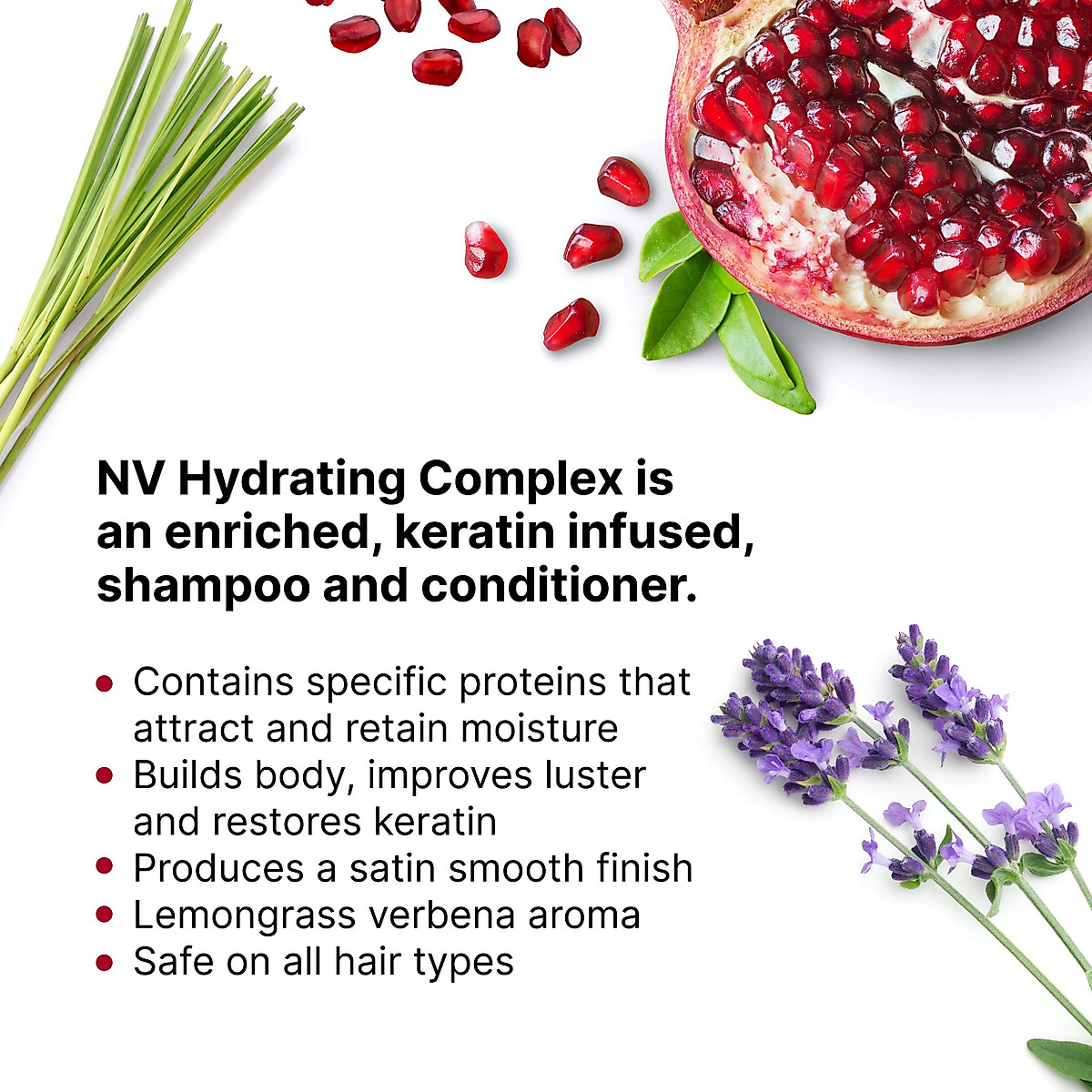 Pure NV Hydrating Conditioner For Ultimate Hydration, Softness & Shine, Made From Natural Vitamins & Minerals, Keratin, Collagen & Argan Oil Infused To Repair, Restore & Strengthen 8.5 Oz.
