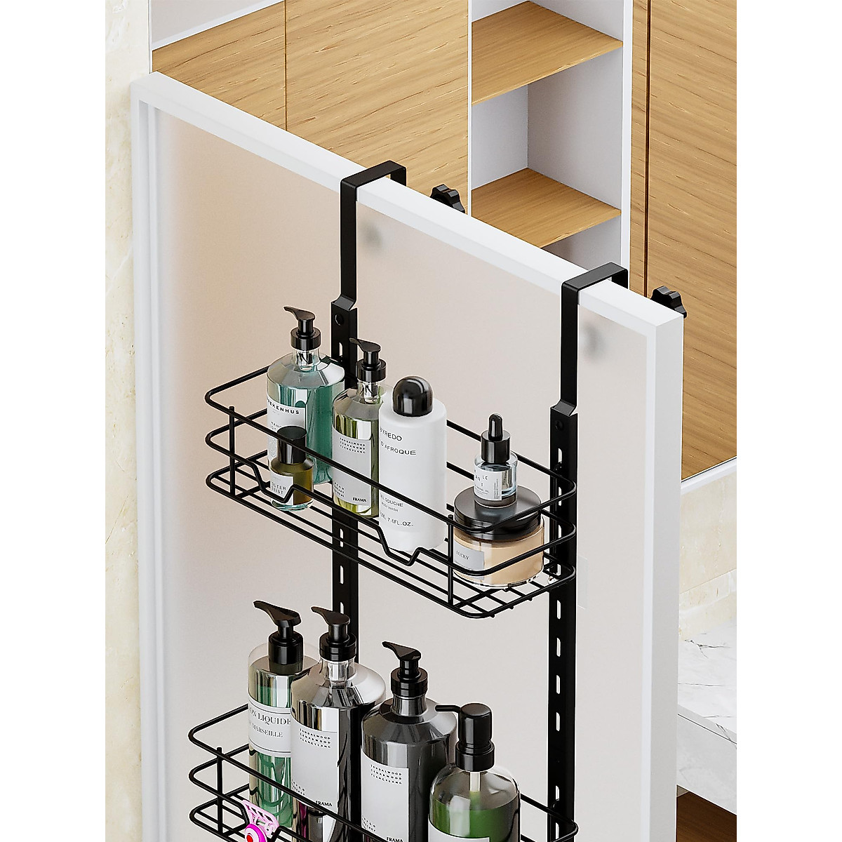 Elbourn Over The Door Shower Caddy, Adjustable Hanging Shower Organizer, Shampoo Rack Bathroom Storage - 5 Shelves