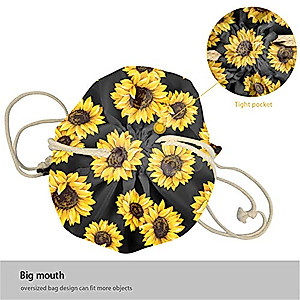 Showudesigns Children Drawstring Bag Sloth Flower Cinch Backpack for Boys Girls Kids Gift