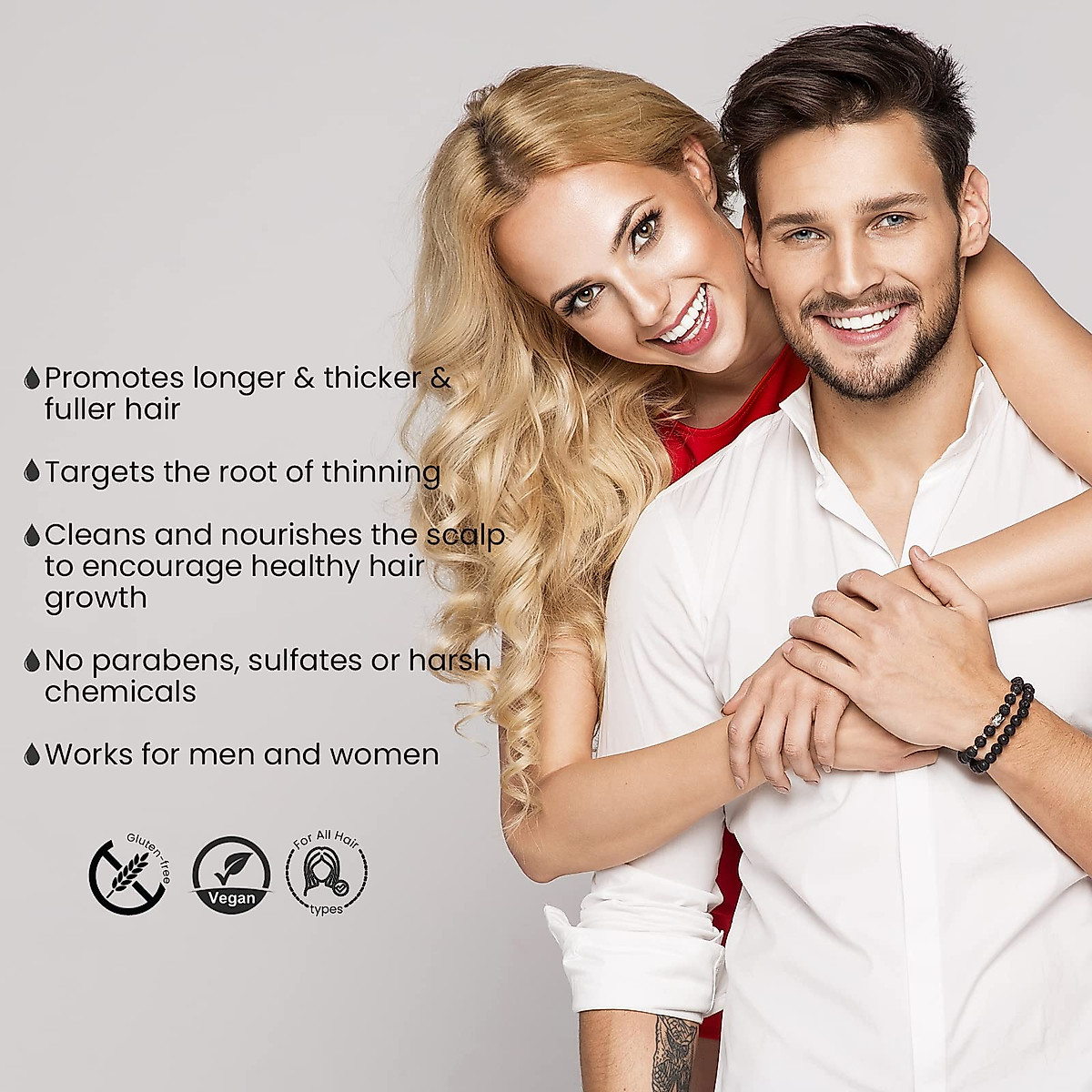 Rice Water for Hair Growth Shampoo Thinning and Loss Women, Rosemary Oil & Biotin Growth, Anti Regrowth Men, All Types