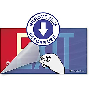 Photoluminescent Exit Sign Red - Pack of 2 - Aluminum - UL 924 Code Approved/IBC/NFPA 101 / NightBright USA Part Number ULR-050 II
