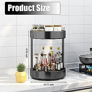 YTCYKJ Lazy Susan Turntable for Cabinet, 360° Rotating Lazy Susan Spice Rack, Counter Storage Carbon Steel Rack Turntable with Non-Slip Base for Kitchen, Cupboard, Cosmetics