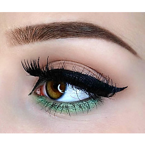 Cake Eyeliner with Applicator Brush - Water Activated Dry Pressed Eyeliner - Long-Lasting, Vibrant Color, Smudge Resistant - Vegan Cruelty Free Paraben Free (Matte Black)