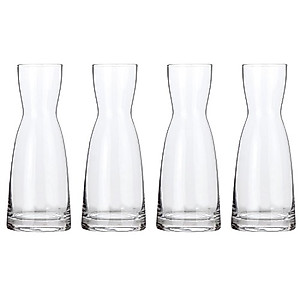 Lily's Home Individual Glass Wine Decanters, Miniature Personal Size Carafes Ideal for Dinner Parties and Wine Tastings, Makes Wonderful Gift. 10 oz. Each, Set of 4