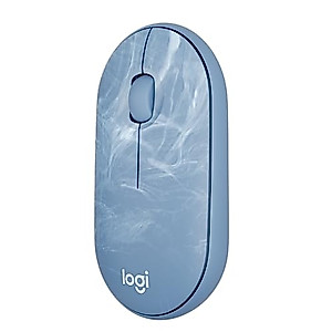 Logitech Pebble Wireless Mouse with Bluetooth or 2.4 GHz Receiver - Blue Marble