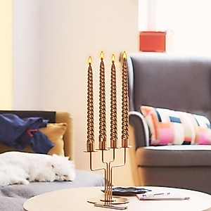 Berkebun10 inch Spiral Bronze Candles-Set of 4 - Metallic Taper Spiral Candle -Tall Candlesticks, Home Dinner, Party, Wedding, Halloween,Christmas Candles (4, Bronze, 10inch)