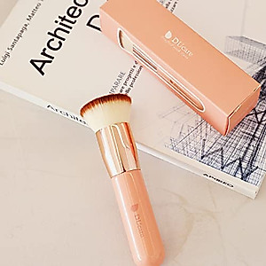 DUcare Foundation Brush for Liquid Makeup, Flat Top Kabuki Synthetic Professional Makeup Brushes Liquid Blending Mineral Powder Buffing Stippling Makeup Tools, Pink