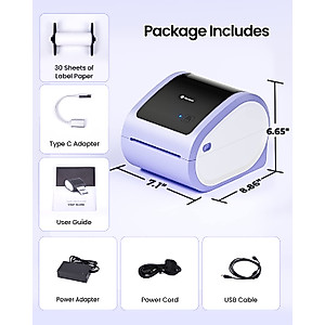 Phomemo Bluetooth Thermal Label Printer 4X6 - D520BT Wireless Shipping Label Printer Build-in Holder, Thermal Label Maker for Return Shipping Package, Compatible with Amazon, USPS, Shopify, Ebay